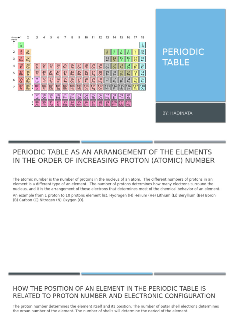 Periodic Table Presentation | PDF | Periodic Table | Ion