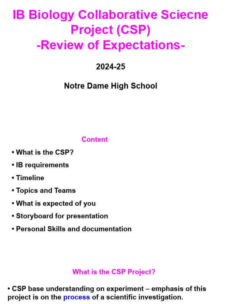 CSP 2024 - 2025 Notre Dame High School | PDF | Science | Cognition