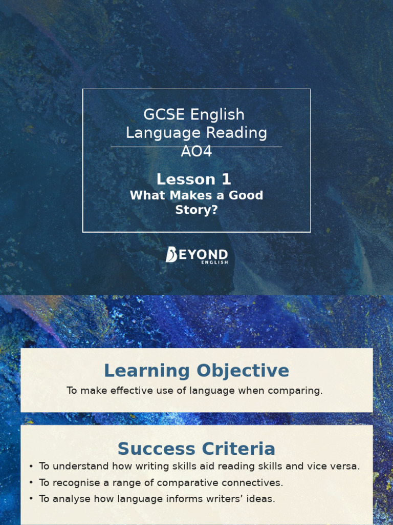 GCSE English Language Reading AO4 L1 PowerPoint | PDF | Learning | Human Communication