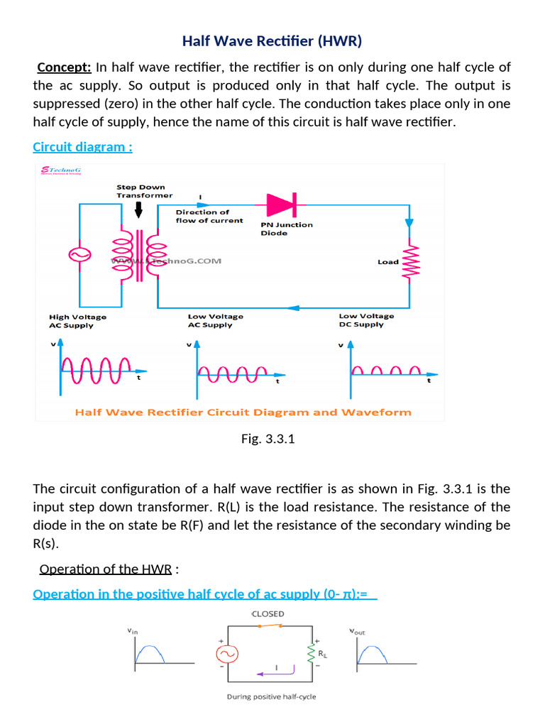 BEC Half Wave Rectifier Notes | PDF | Rectifier | Diode