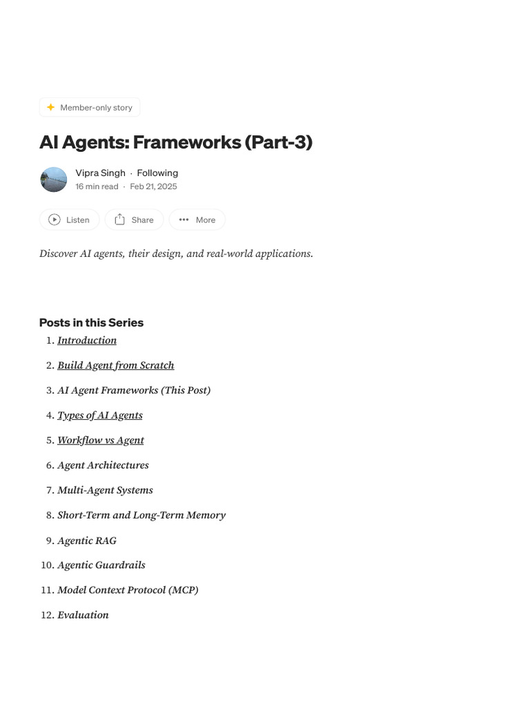 AI Agents Frameworks Part 3 Discover AI Agents, Their Design, and | PDF ...