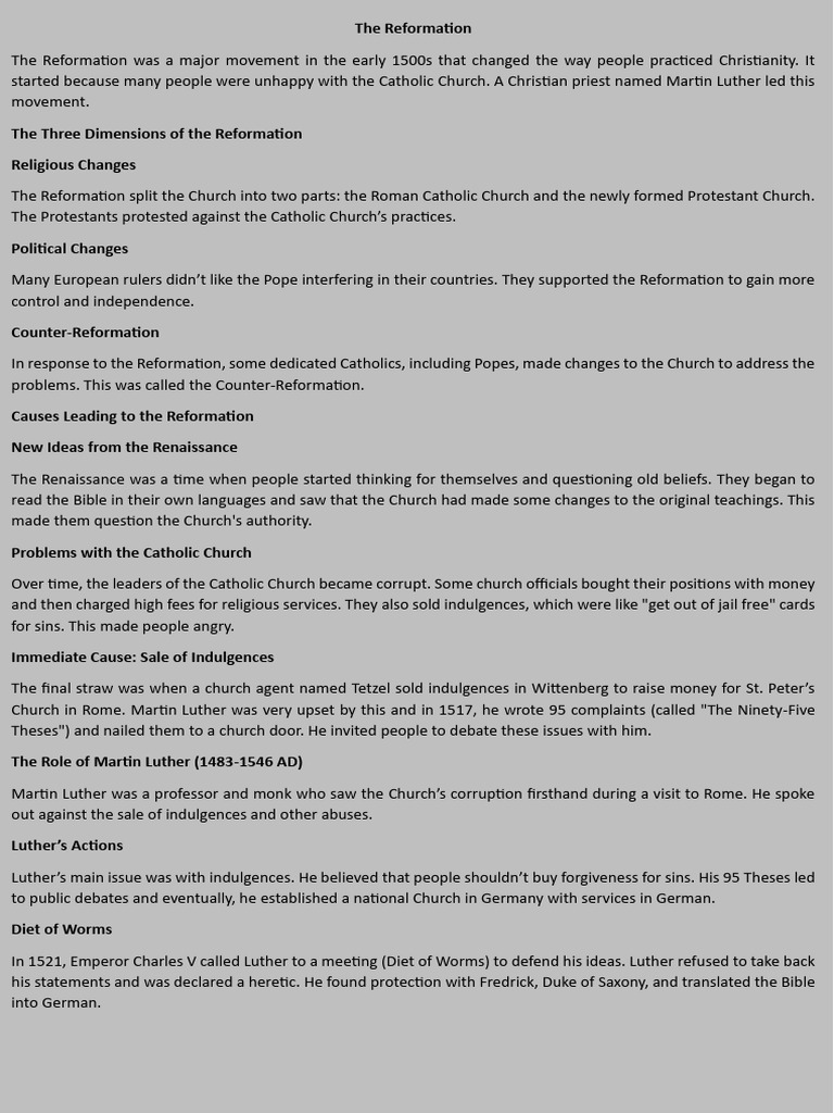 Chapter 9 (B) The Reformation | PDF | Martin Luther | Counter Reformation