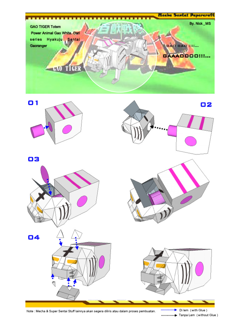Papercraft Mecha Gao Tiger Sentai | PDF