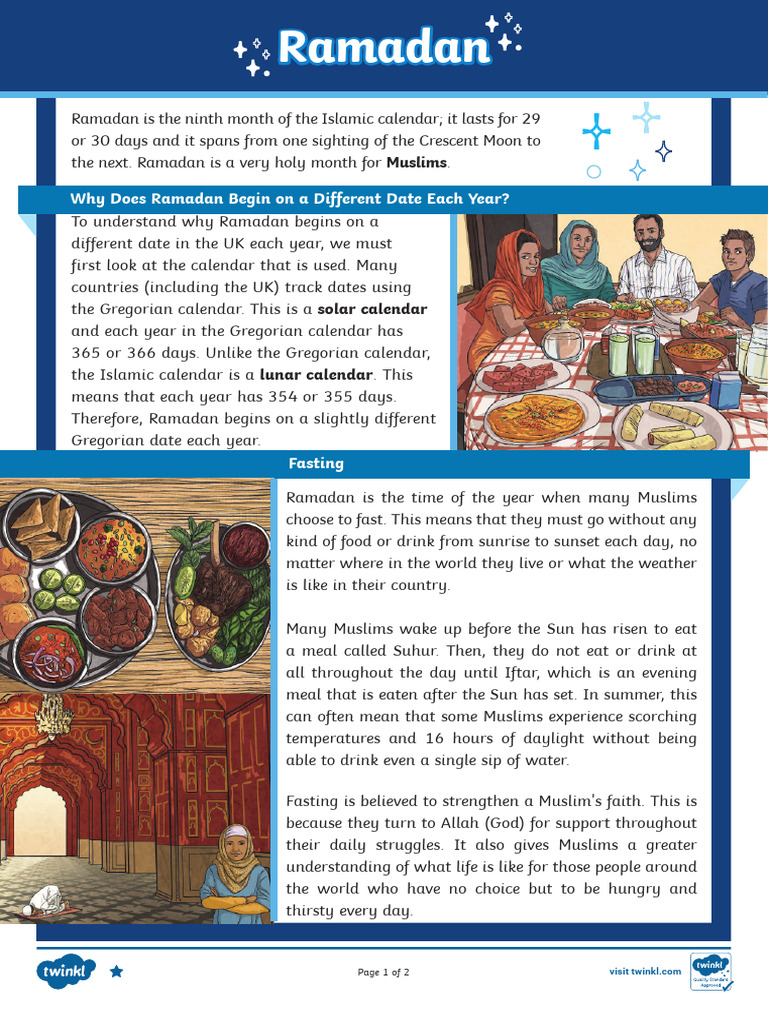 T e 2552106a Uks2 Ramadan Differentiated Reading Comprehension Activity - Ver - 4 | PDF ...