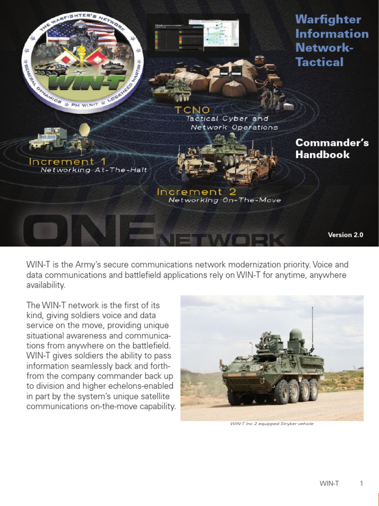 WIN-T Tactical Network Overview | PDF | Computing | Information And ...