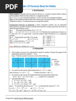 Maths FORMULA SHEET Class 10th (Prashant Kirad) | PDF | Factorization ...