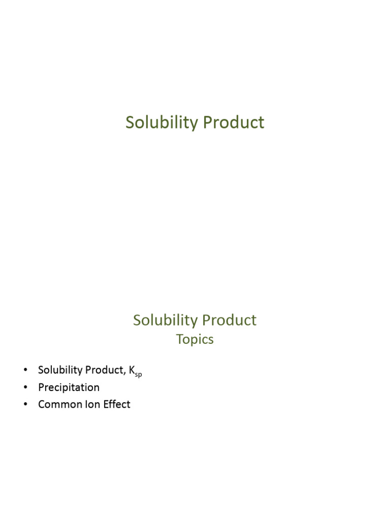 M2-5A - KSP and Common Ion Effect | PDF | Solubility | Precipitation (Chemistry)