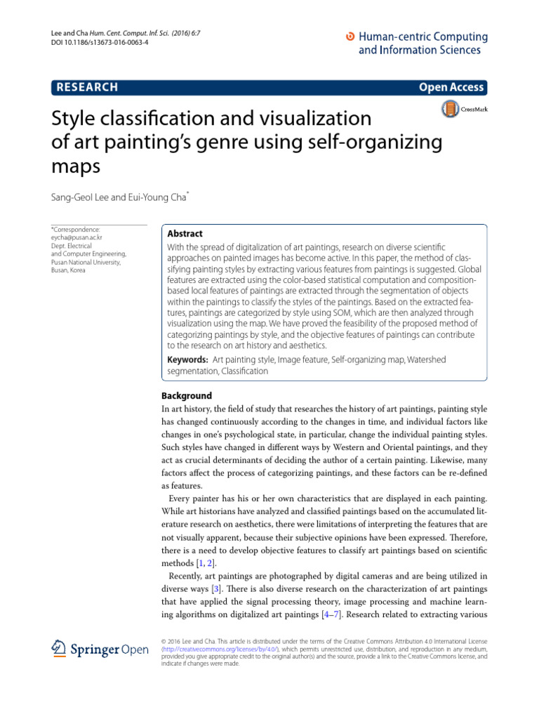 Style Classification and Visualization of Art Pain | PDF | Paintings ...