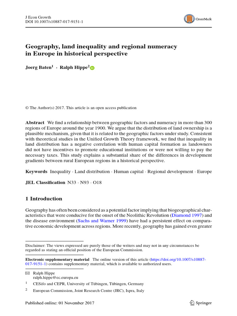 Geography Land Inequality and Regional n | PDF | Economic Inequality ...