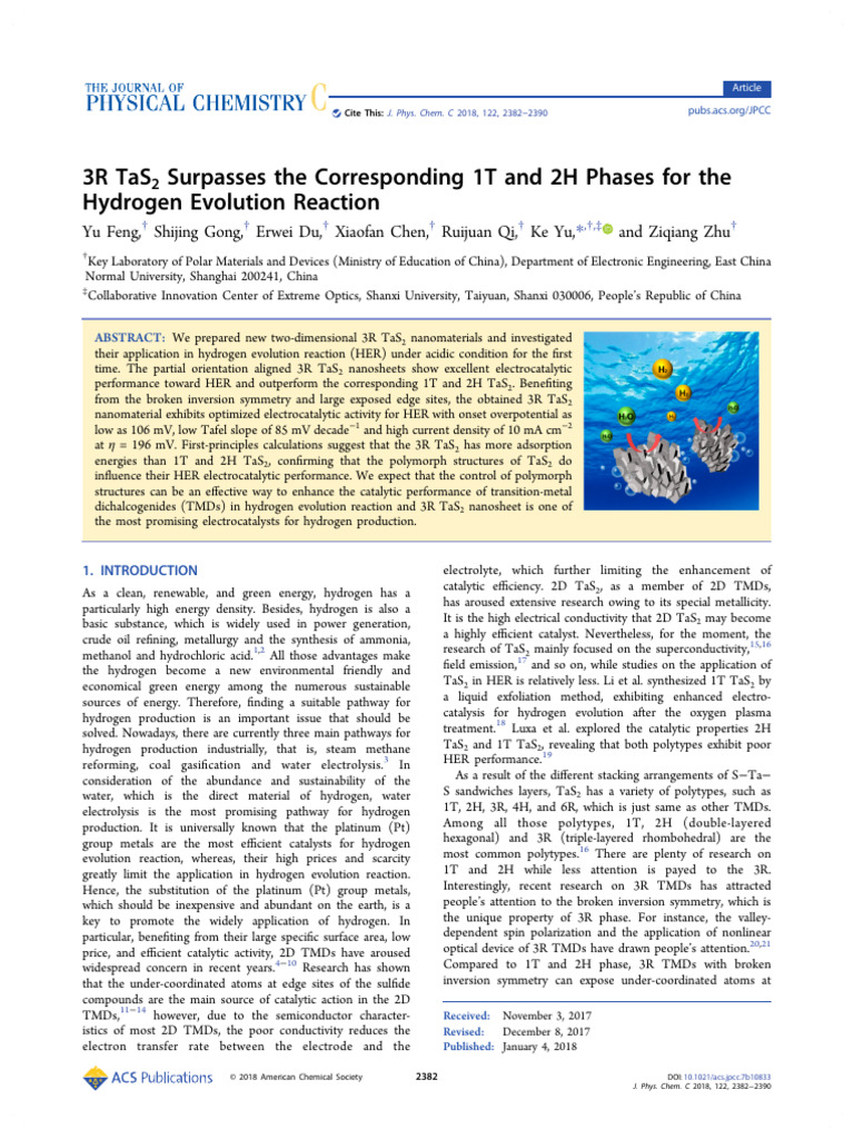 Feng Et Al 2018 3r Tas2 Surpasses The Corresponding 1t and 2h Phases ...