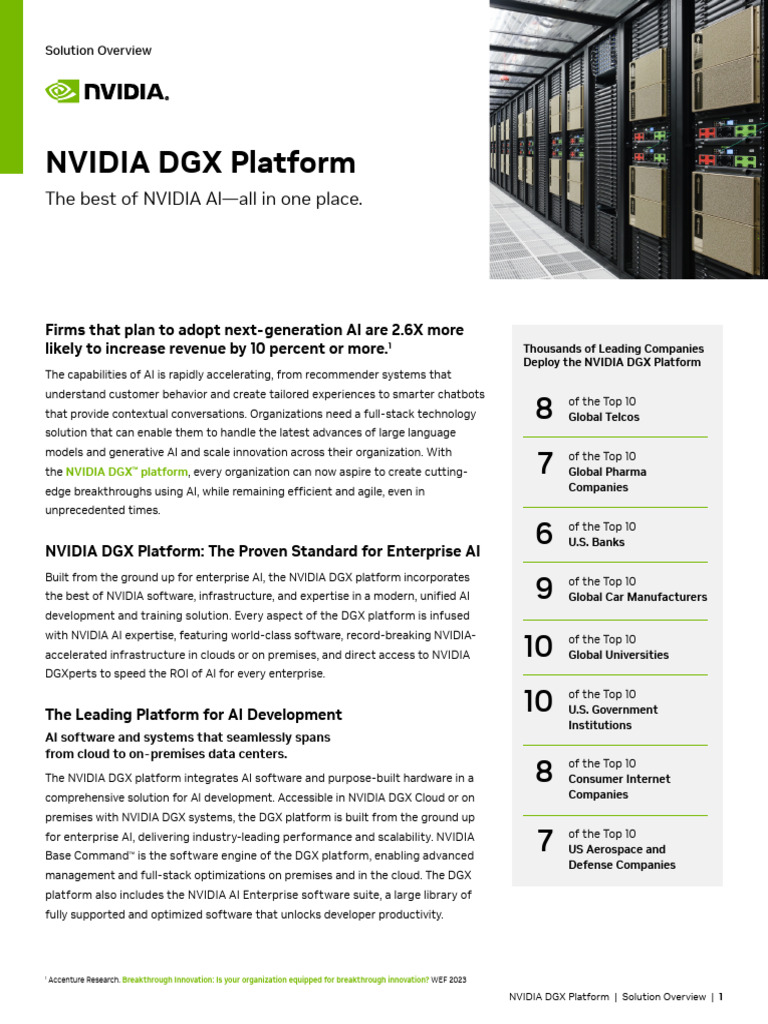 Nvidia DGX Platform Solution Overview Web Us | PDF | Cloud Computing | Artificial Intelligence