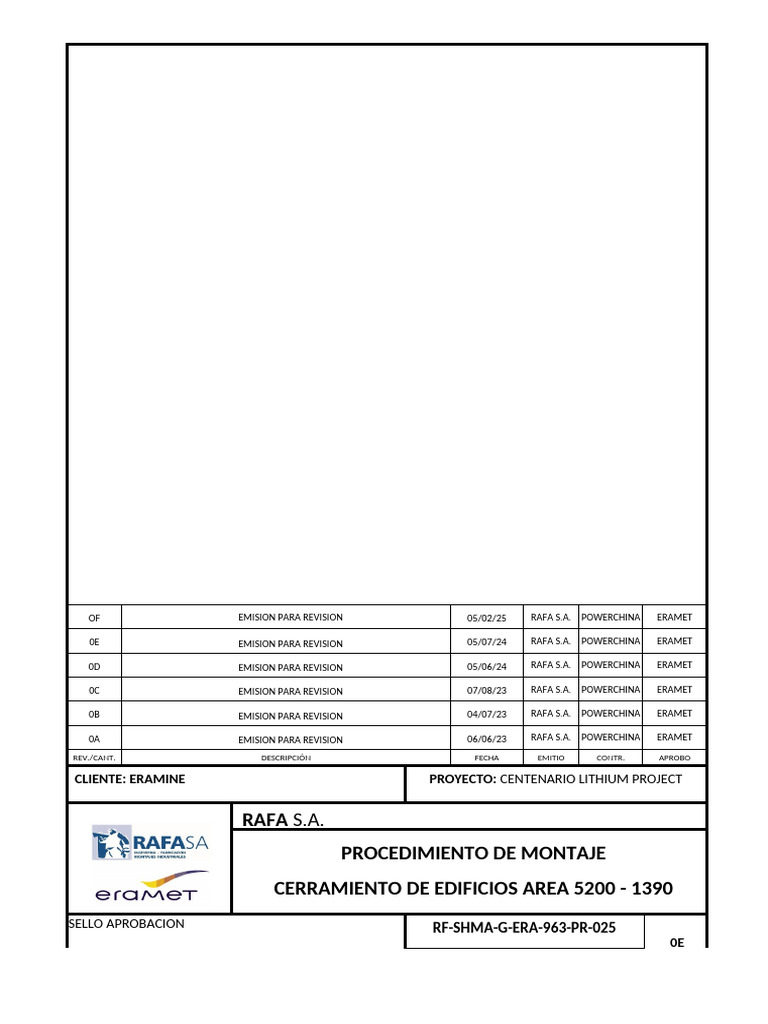 RF-SHMA-G-ERA-963-PR-025 - Cerramiento Edificios Area 5200 - 1390Rev. F | PDF | Seguridad y ...