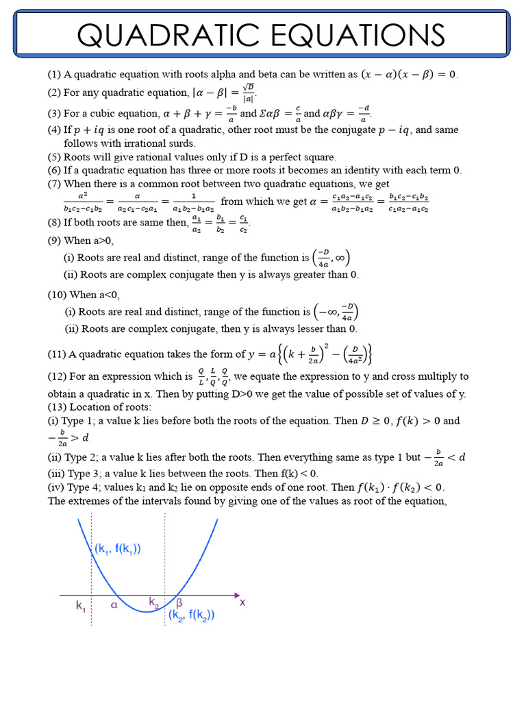 Quadratic Equations | PDF | Quadratic Equation | Mathematical Concepts