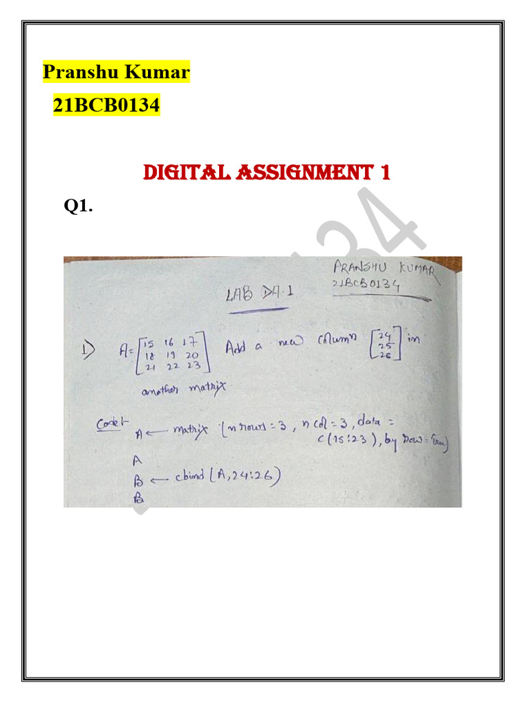 21BCB0134 PROB Da1 | PDF