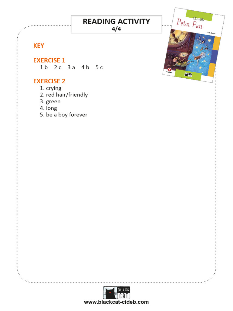 Peter Pan: A1 Reading Activity Guide | PDF | Peter Pan