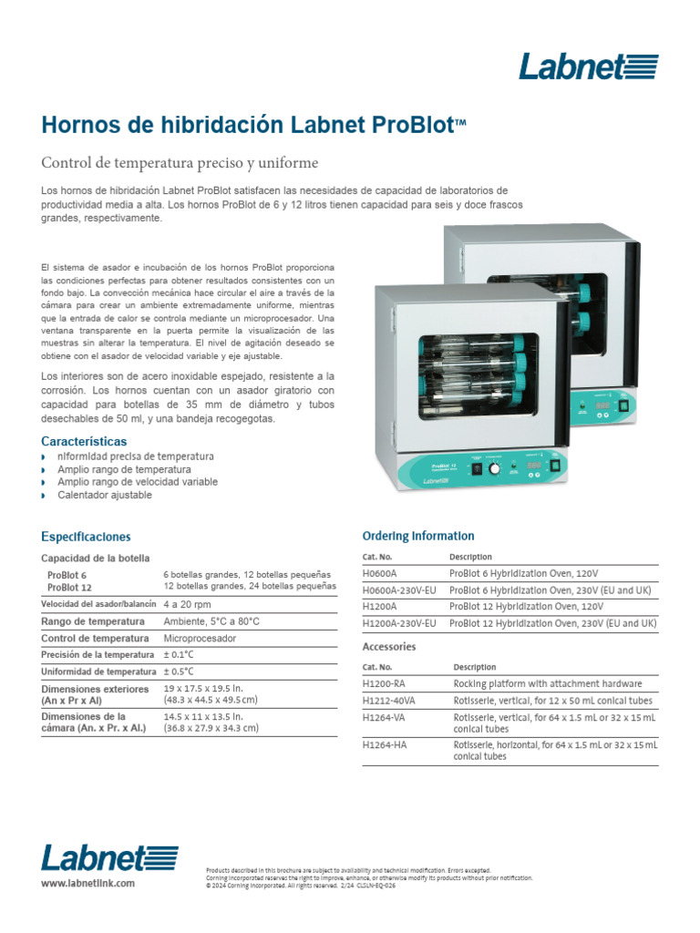 CLSLN-EQ-026 Labnet ProBlot Hybridization Ovens | PDF