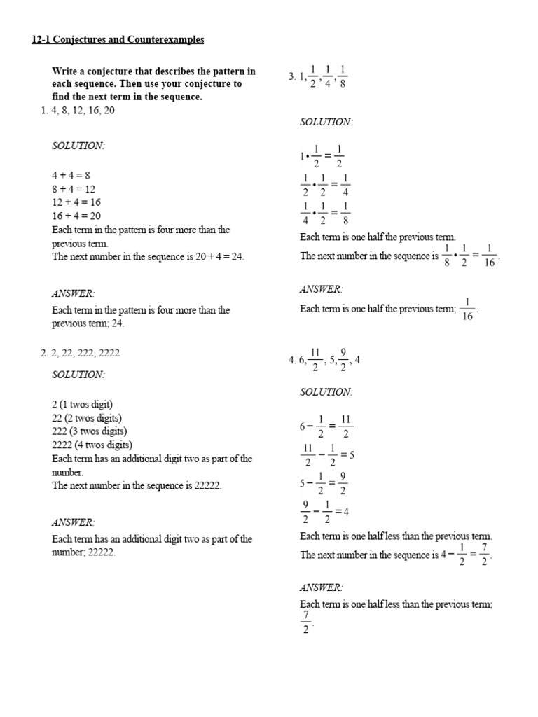 Conjectures and Counterexamples Guide | PDF | Conjecture | Perpendicular