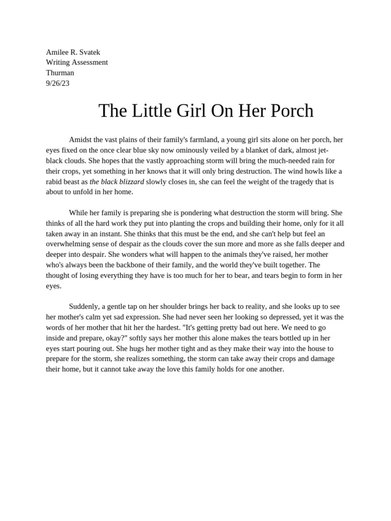 The Little Girl On Her Porch | PDF