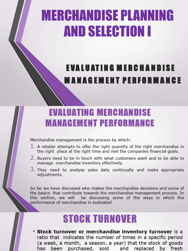 6 - Evaluating Merchandise MNGT Performance | PDF | Gross Margin ...