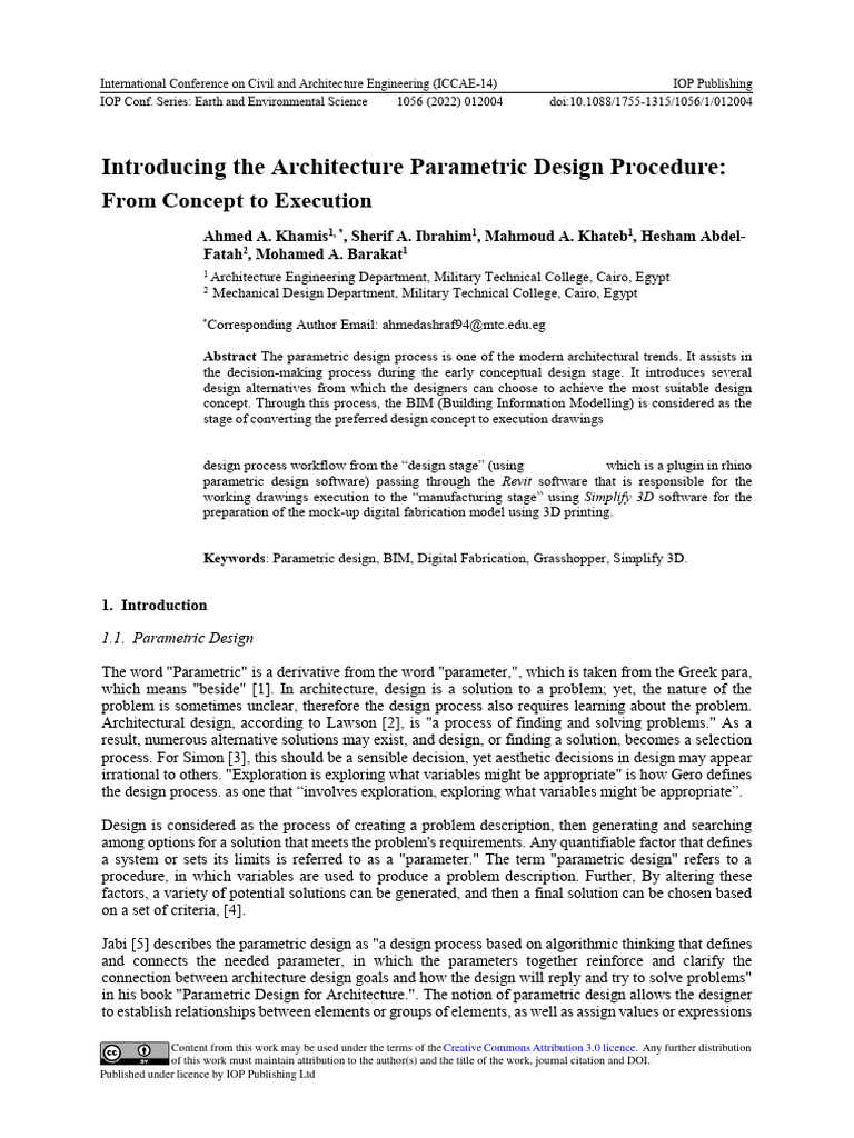Parametric Design in Architecture Execution | PDF | Computer Aided ...