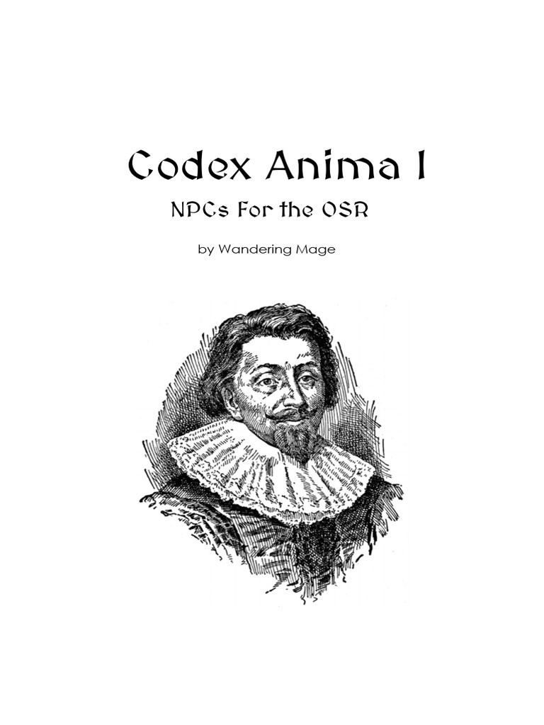 OSR NPC Compendium: Codex Anima I | PDF | Role Playing Games