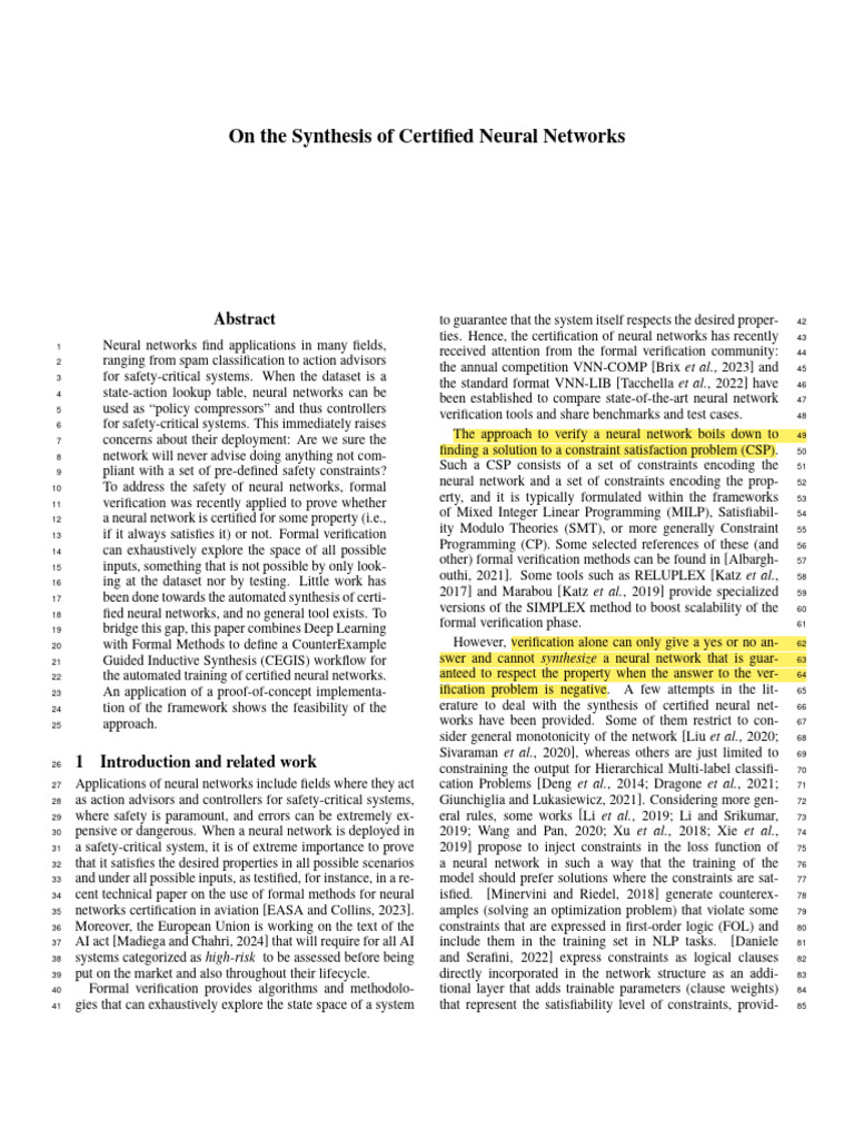 Neural Network Synthesis | PDF | Deep Learning | Formal Verification