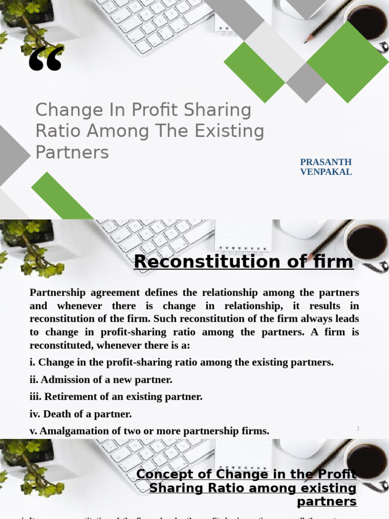 Change in Profit Sharing Ratio Among The Existing Partners | PDF ...