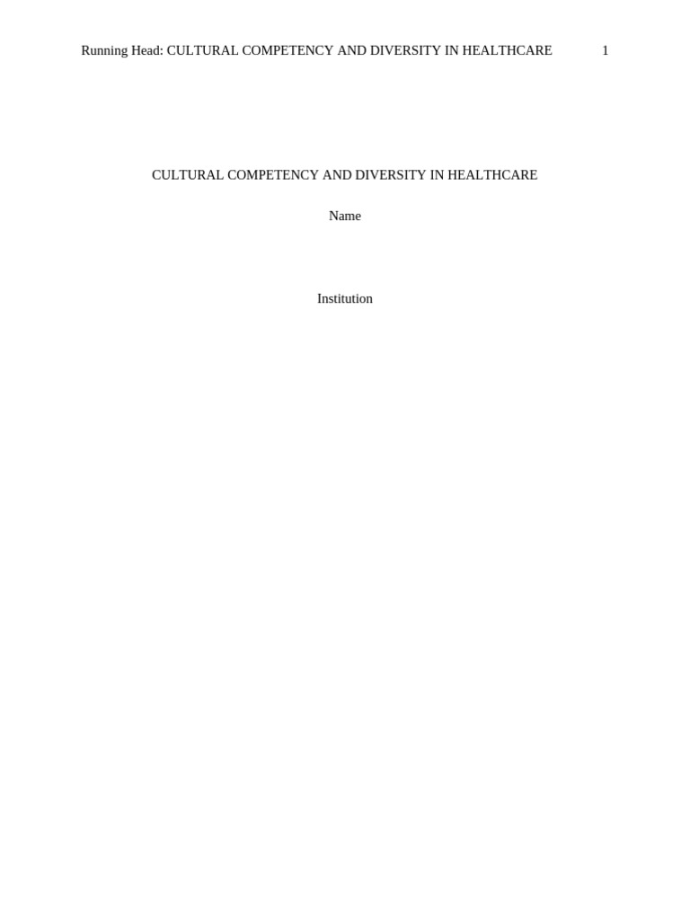Cultural Competency & Diversity in Health Care | PDF | Health Care ...