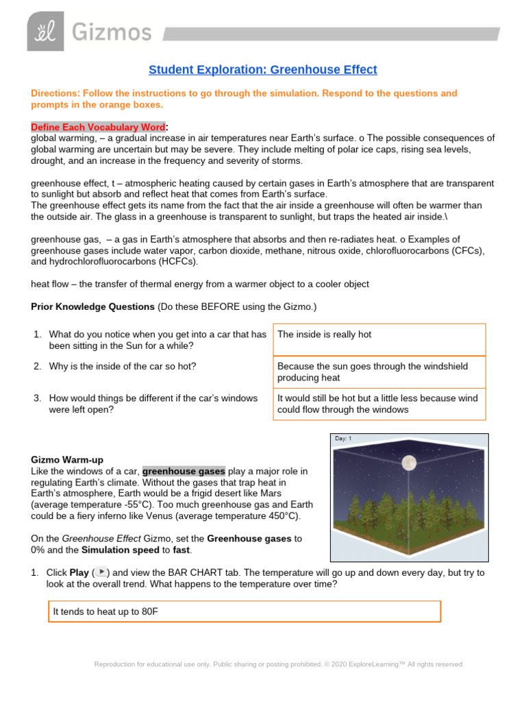 Gizmo - GreenhouseEffectSEm | PDF | Greenhouse Effect | Greenhouse Gas