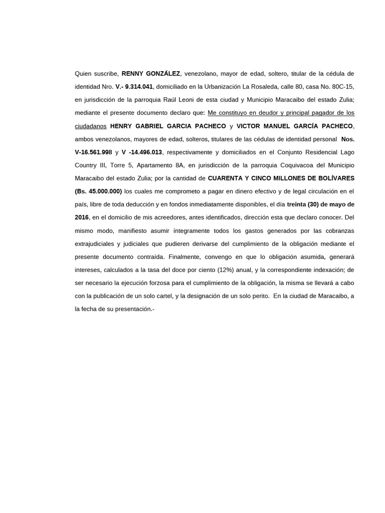 Documento de Venta (RENNY GONZALEZ) | PDF
