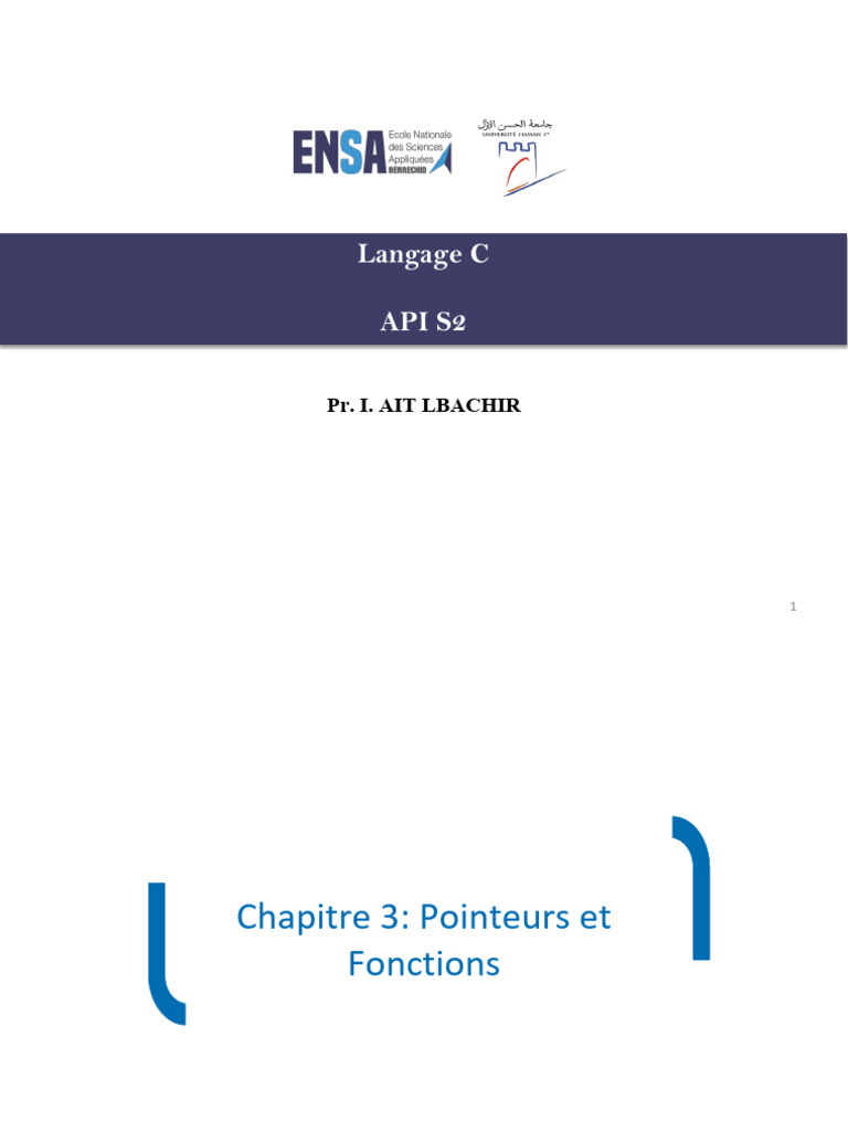 Chapitre 3 | PDF | Pointeur (programmation) | Variable (informatique)