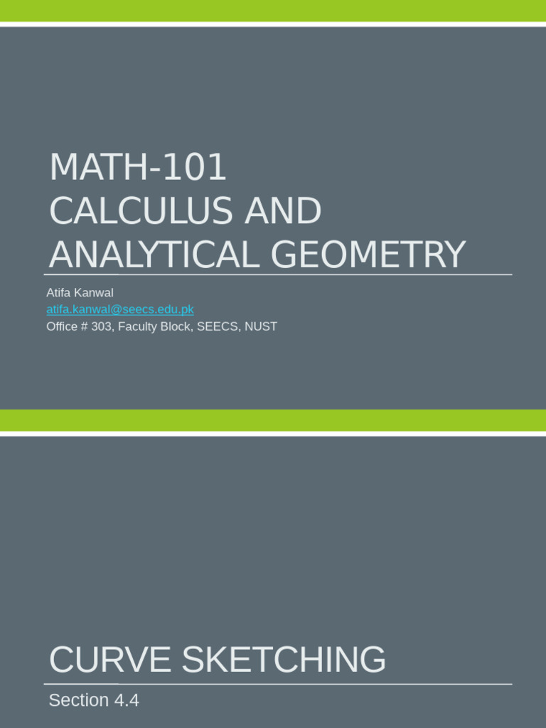 Lec 29,30 Curve Sketching and Optimization (S25) | PDF | Mathematical ...
