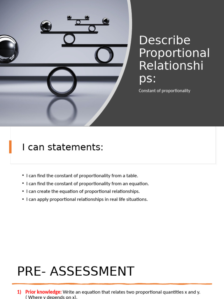 L2.4 Describe Proportional Relationships - Constant of Proportionality ...