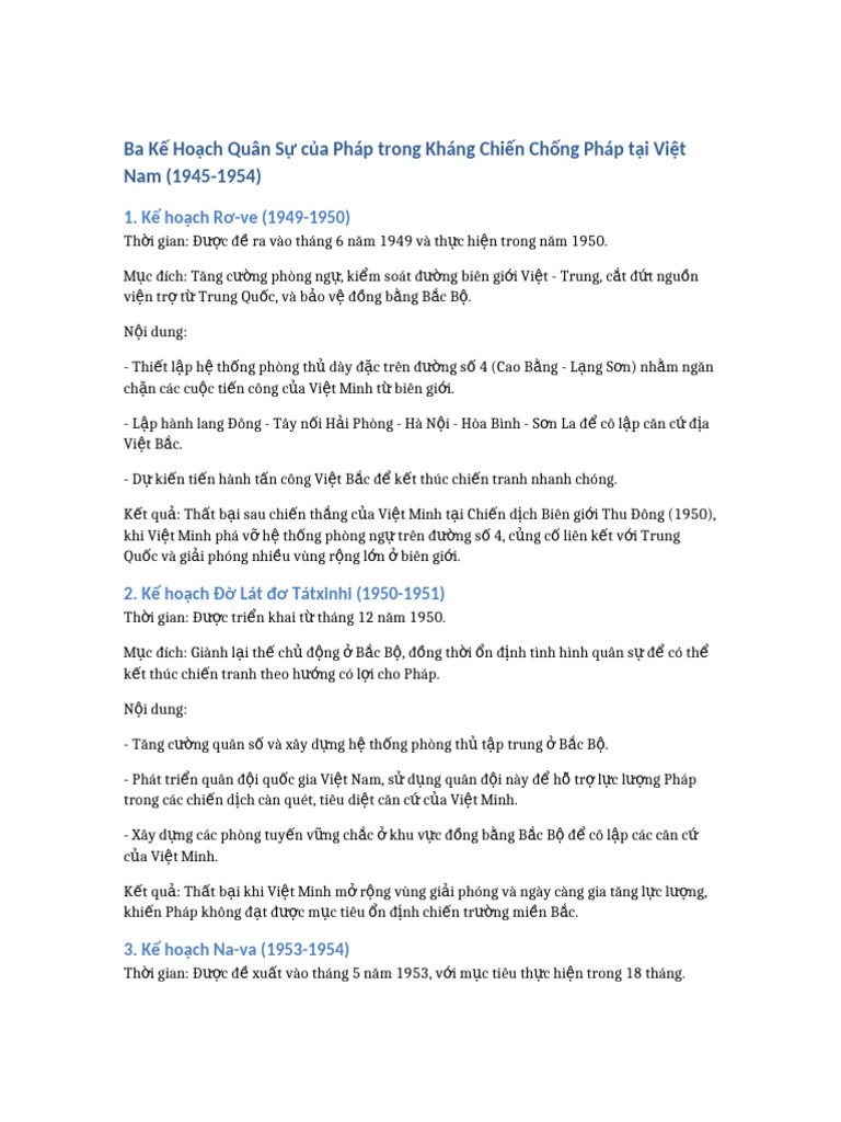 Ke Hoach Quan Su Phap Khang Chien | PDF