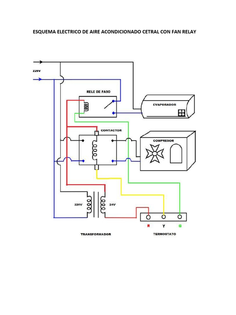 Esquema Electrico de Aire Acondicionado Cetral Con Fan Relay | PDF