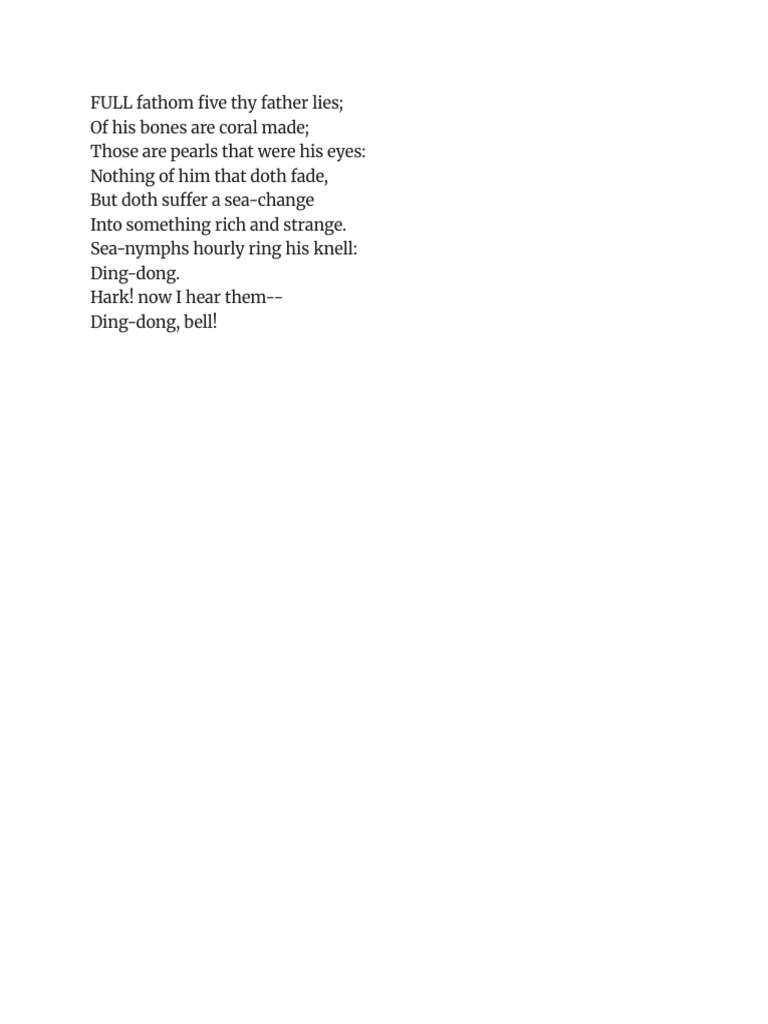 Sea Change: A Poetic Transformation | PDF