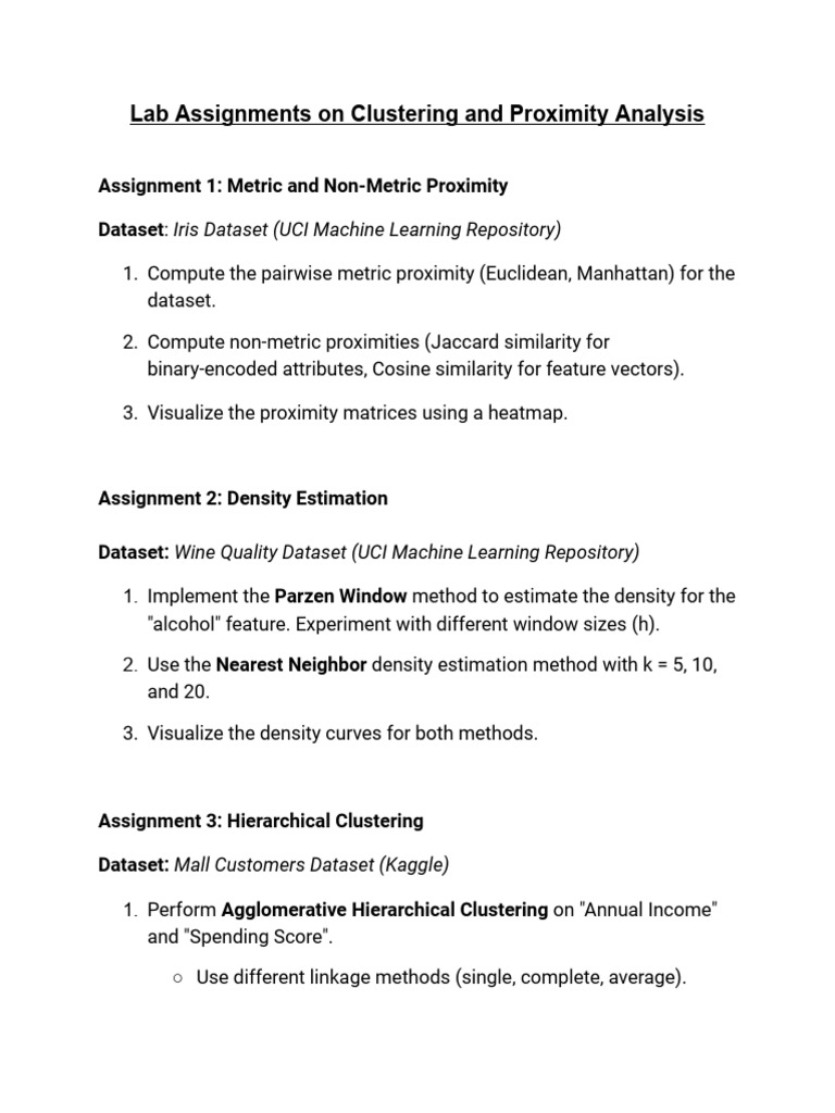 Assignment Clustering | PDF