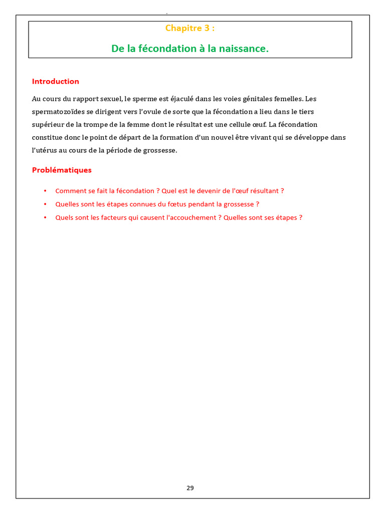 Glaire cervicale et nidation | PDF | Embryon | Fécondation