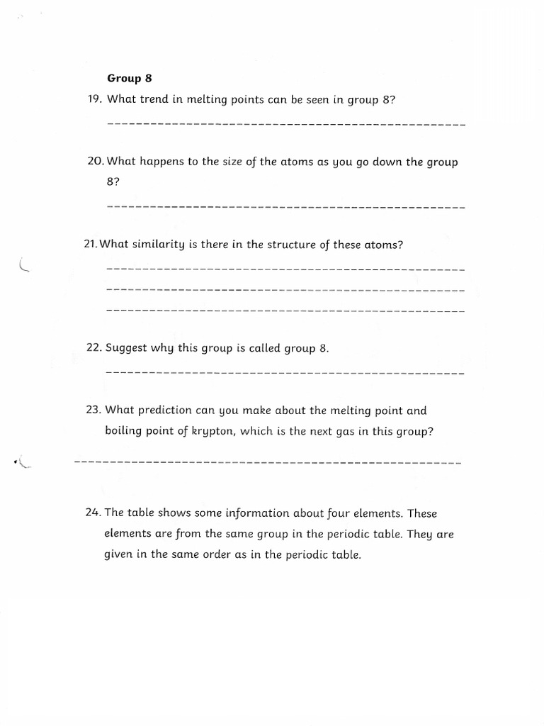 Trends in Peroidic Table Questions - PDF Edited | PDF