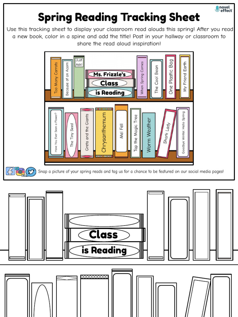 Spring Read Aloud Tracking Sheet | PDF