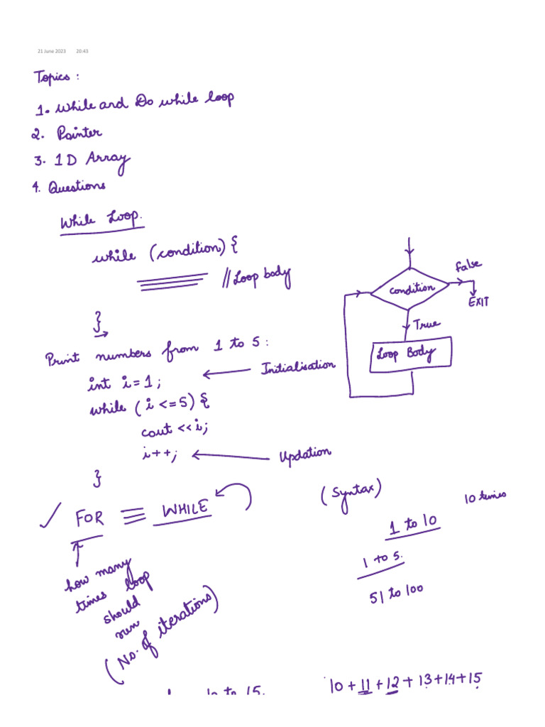 Lec 8 1D Arrays and Pointers | PDF