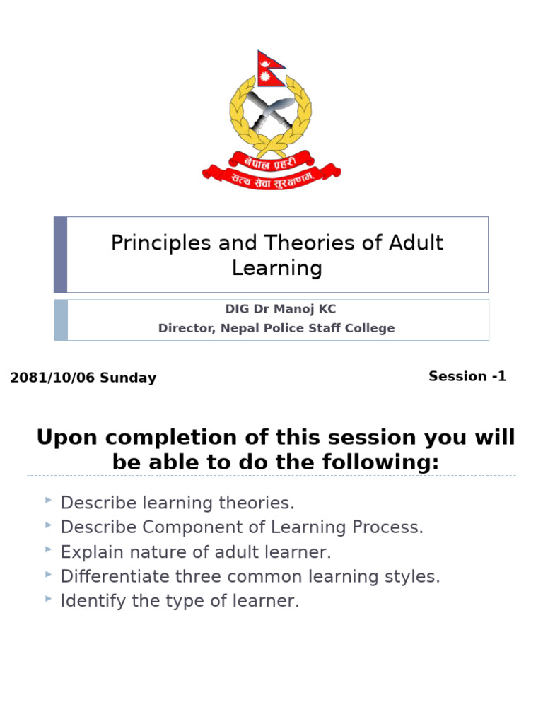 Principles and Theories of Adult Learning New 2 | PDF | Learning ...