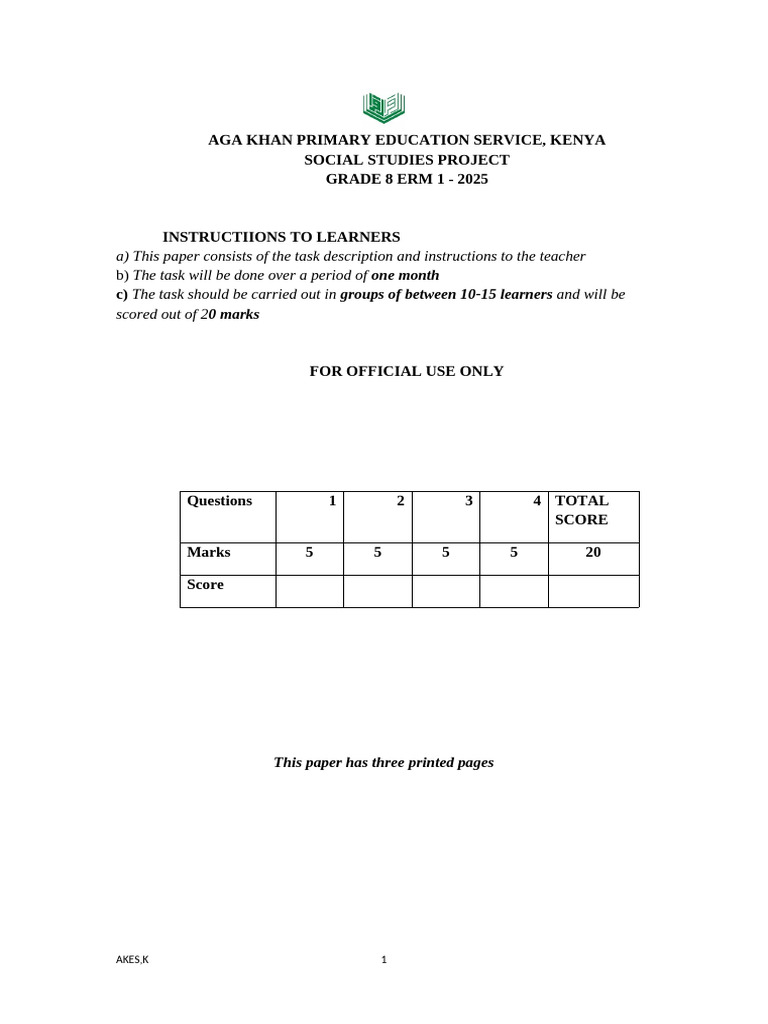 Grade 8 Project Sst Term 1 Pdf Learning Cognition