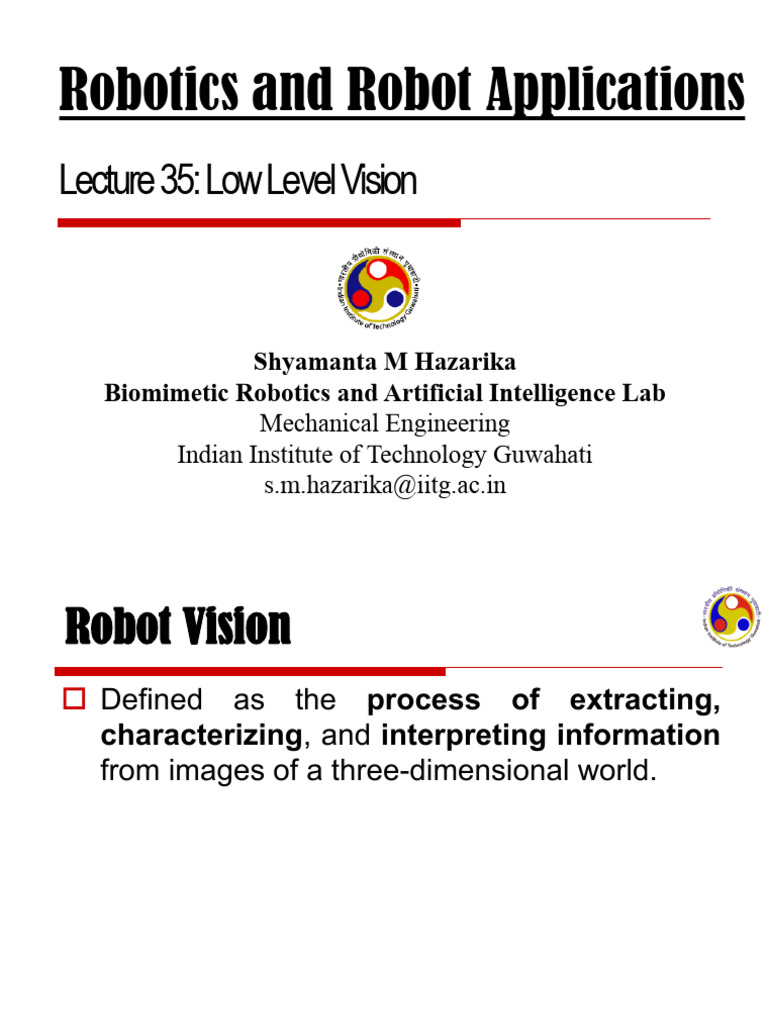 Lecture35 LowLevelVision I | PDF | Matrix (Mathematics) | Pixel