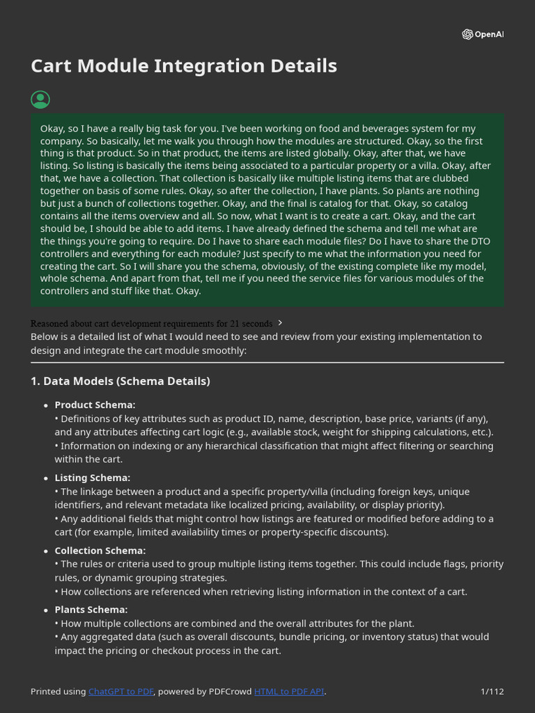 Cart Module Integration Details | PDF | Metadata | Pricing