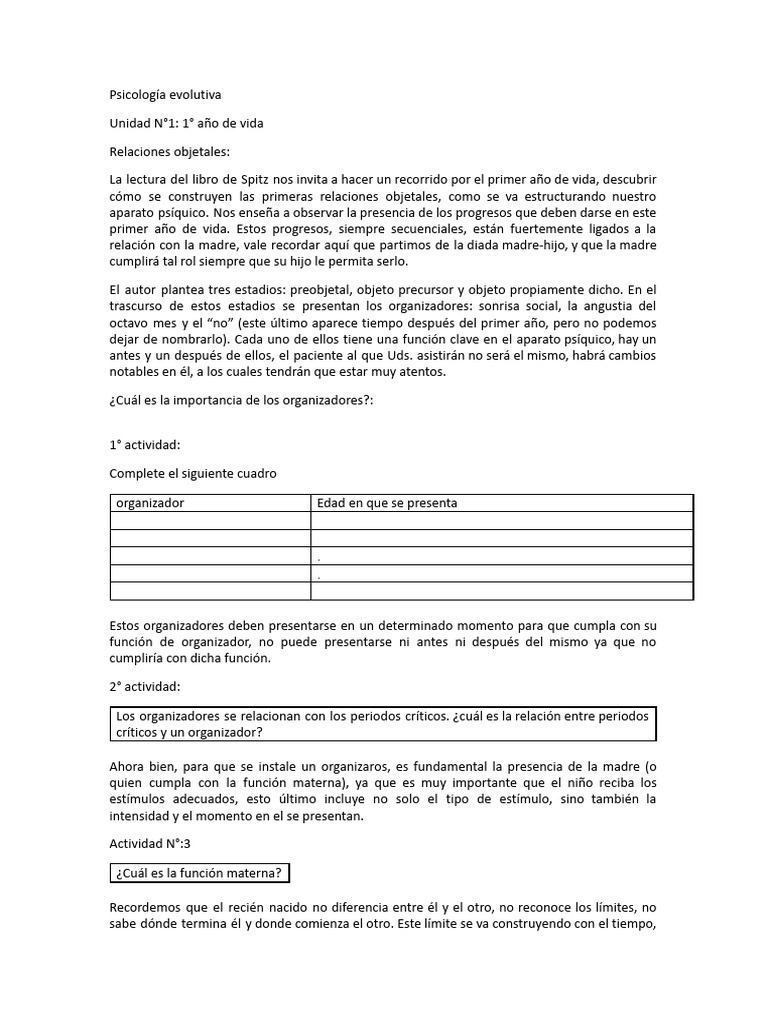 Activ. 1. Primer Año de Vida.docx | PDF | Sicología | Ciencias del comportamiento