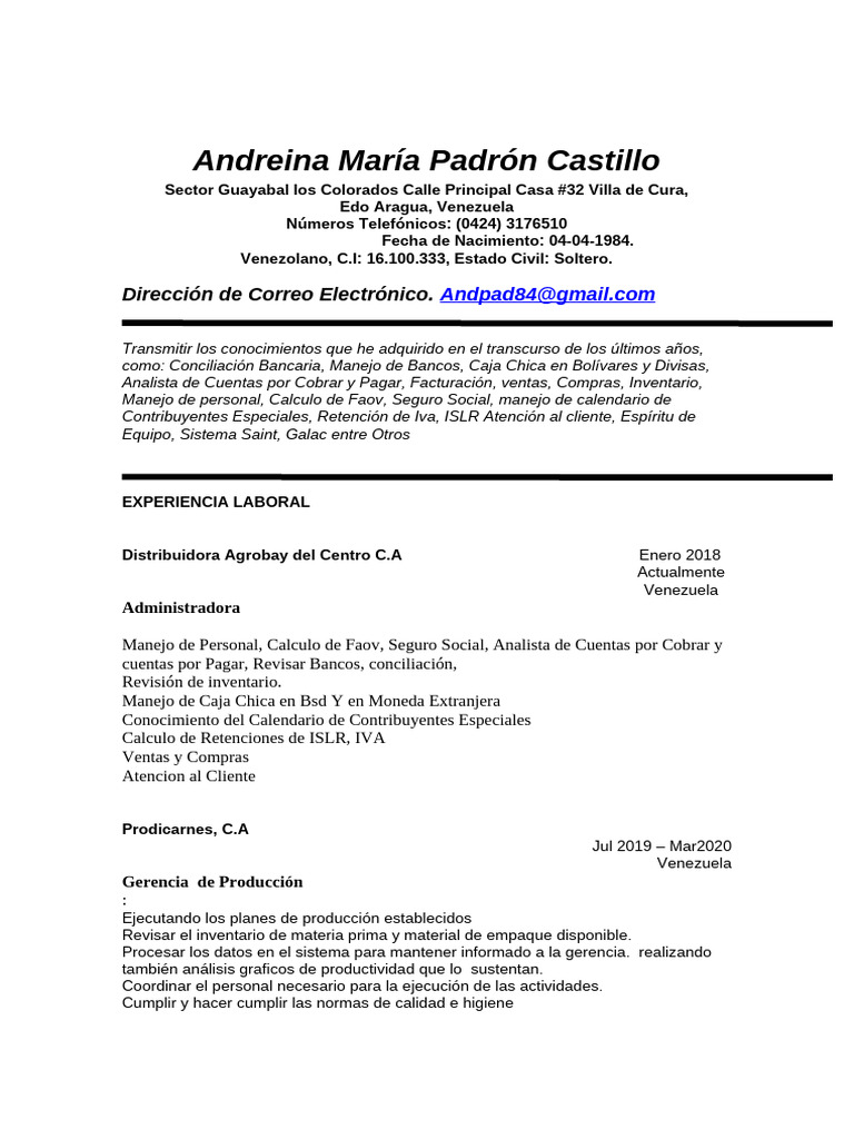 Curriculum | PDF | Venezuela | Análisis de Riesgo y Puntos Críticos de ...