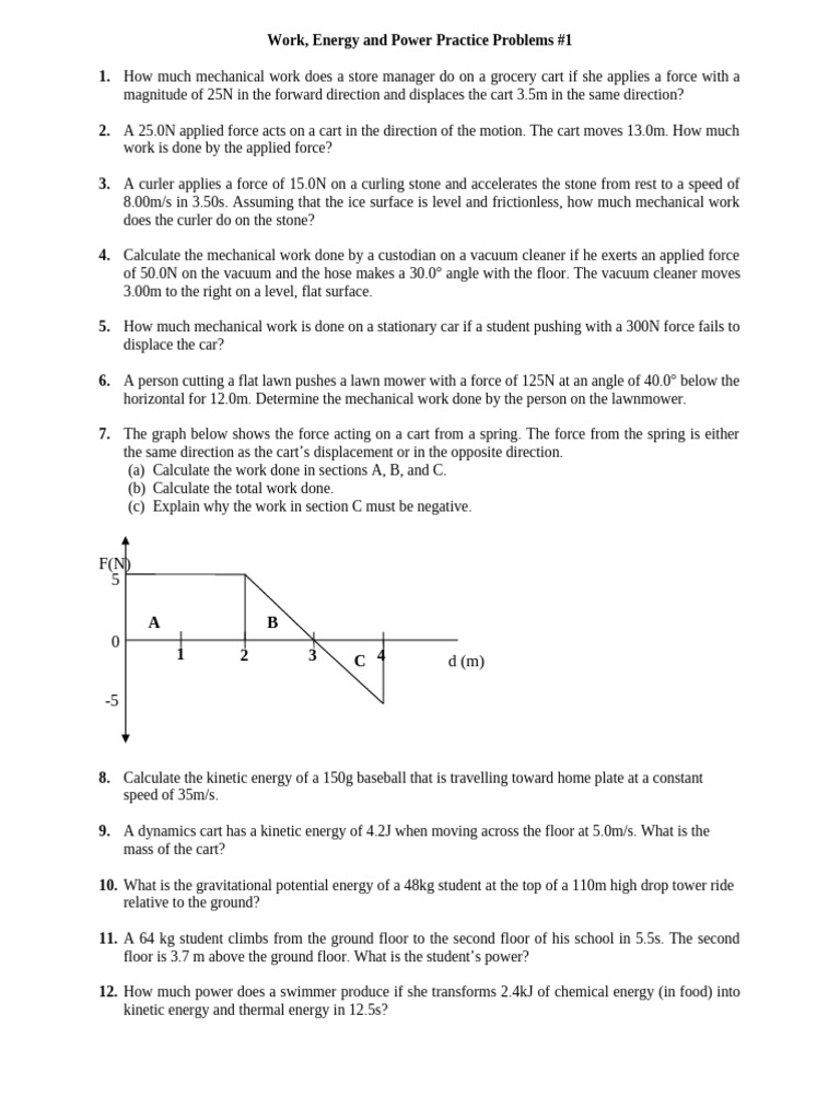 Work Energy Power Practice Qs | PDF