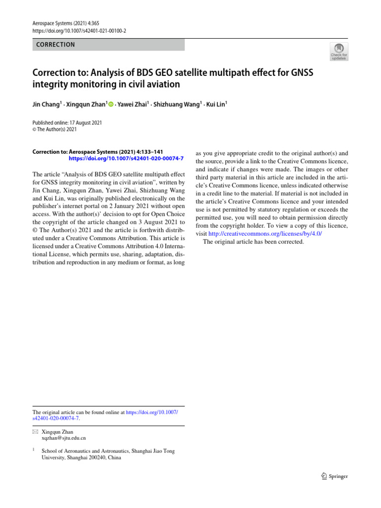 Correction To Analysis of BDS GEO Satellite Multipath Effect For GNSS ...