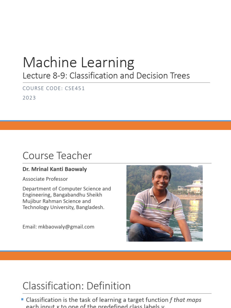 ML-Lecture-8-9-Classification | PDF | Statistical Classification | Machine Learning